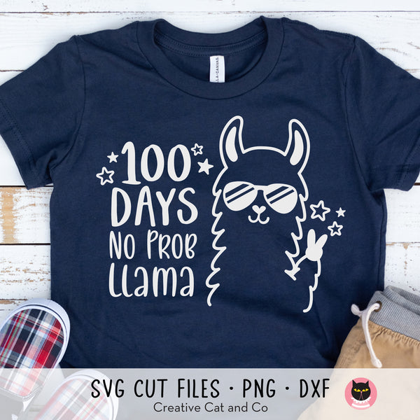 100 Days of School No Prob Llama SVG Files | CreativeCatandCo