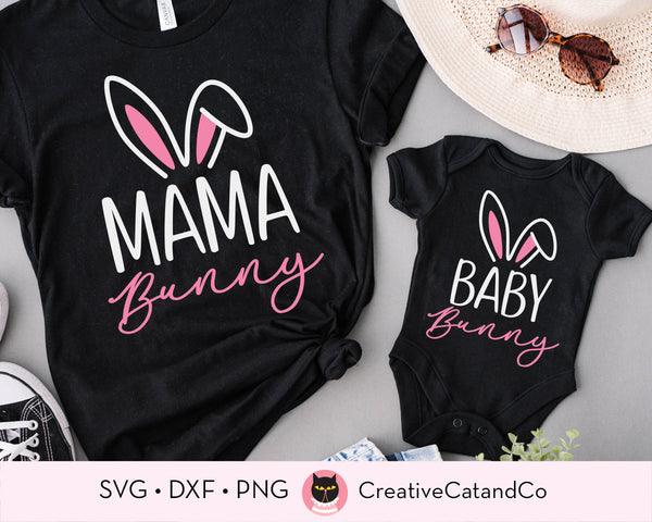 Easter Mama Bunny Baby Bunny Matching Shirt SVG | CreativeCatandCo