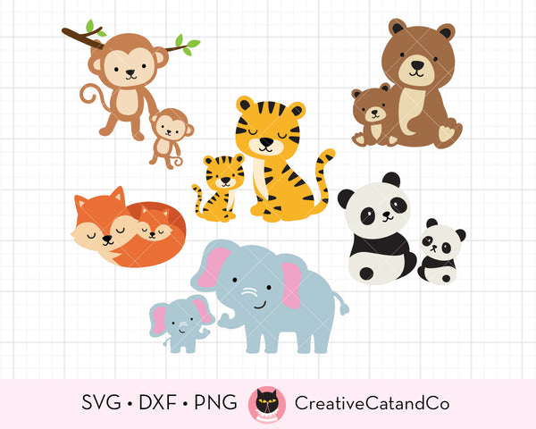Mom and Baby Wild Animals Mother's Day SVG | CreativeCatandCo