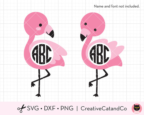 Free Flamingo Monogram Frames SVG Cut Files | CreativeCatandCo