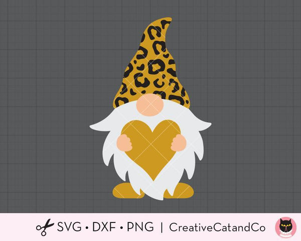 Gnome with Leopard Pattern SVG Cut Files | CreativeCatandCo