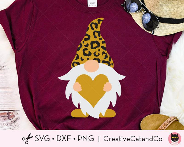 Gnome with Leopard Pattern SVG Cut Files | CreativeCatandCo