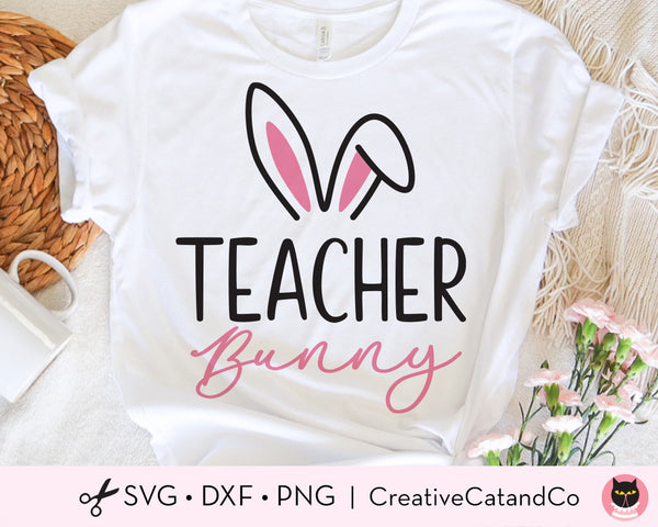 Teacher Bunny Easter SVG Cut File for Cricut | CreativeCatandCo