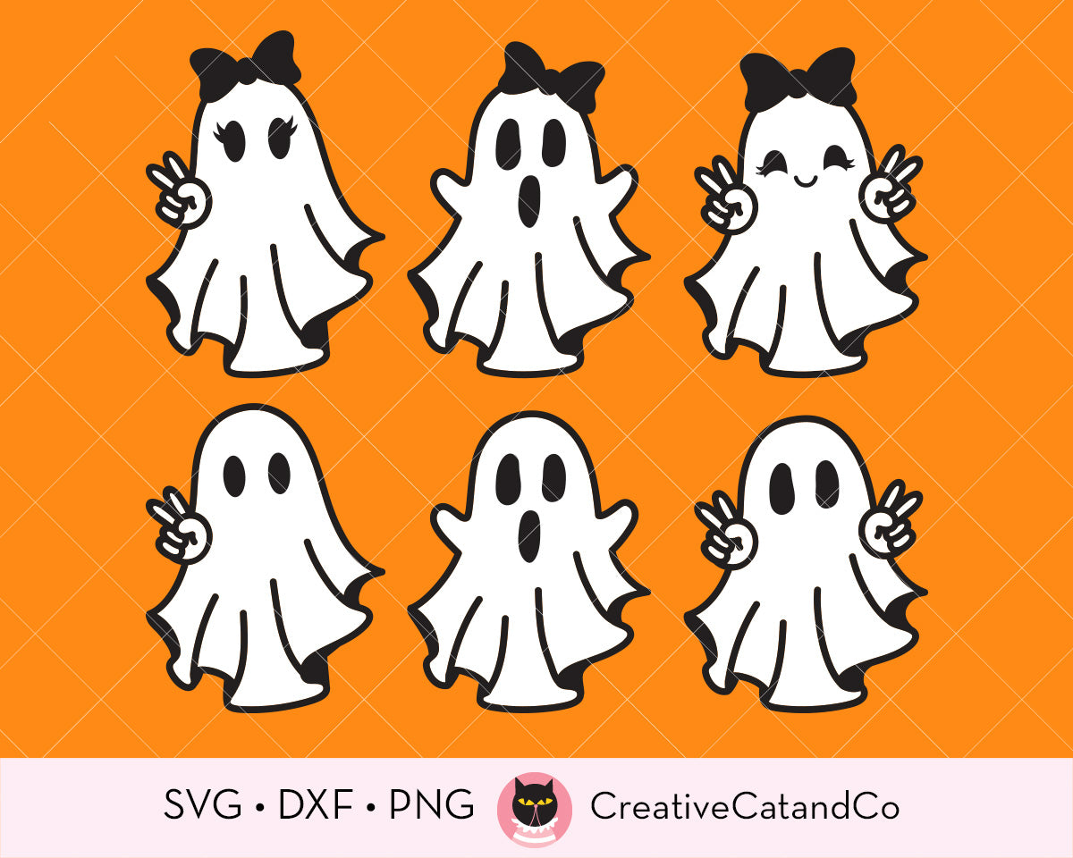 Cute Ghost Svg Cute Ghosts Halloween SVG Cutting Files & Clipart For