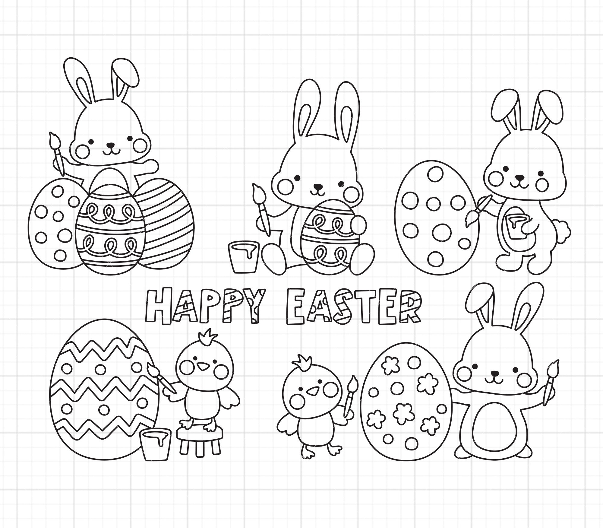 Easter Bunny Outline Svg
