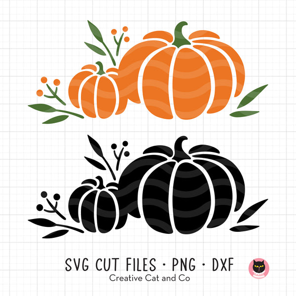 Decorative Fall Harvest Pumpkins SVG Cut Files | CreativeCatandCo