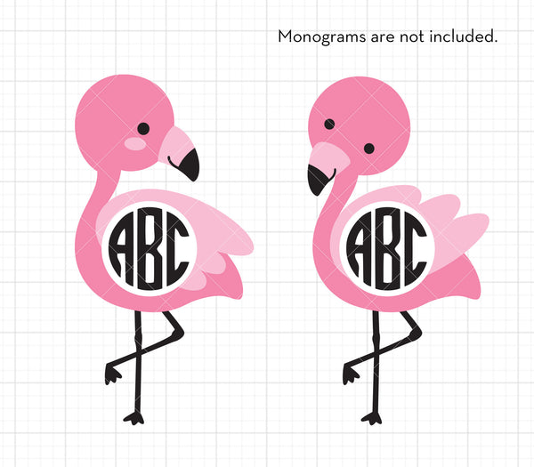 Free Flamingo Monogram Frames SVG Cut Files | CreativeCatandCo