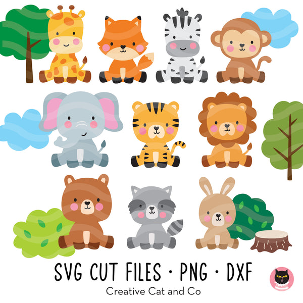 Wild Forest Animals Bundle SVG Cut Files | CreativeCatandCo