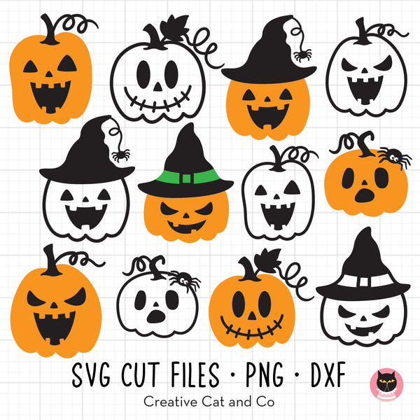 Halloween Jack O Lantern SVG PNG Clip Art Bundle | CreativeCatandCo