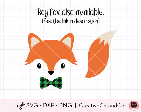 Girl Fox Face with Flower SVG Cut Files | CreativeCatandCo
