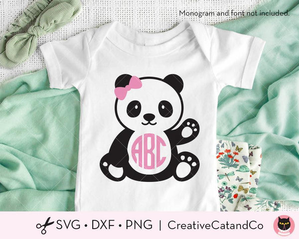 Boy and Girl Panda Monogram Frame SVG Files | CreativeCatandCo