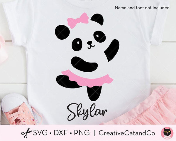 Dancing Panda with Tutu Skirt SVG Cut Files | CreativeCatandCo