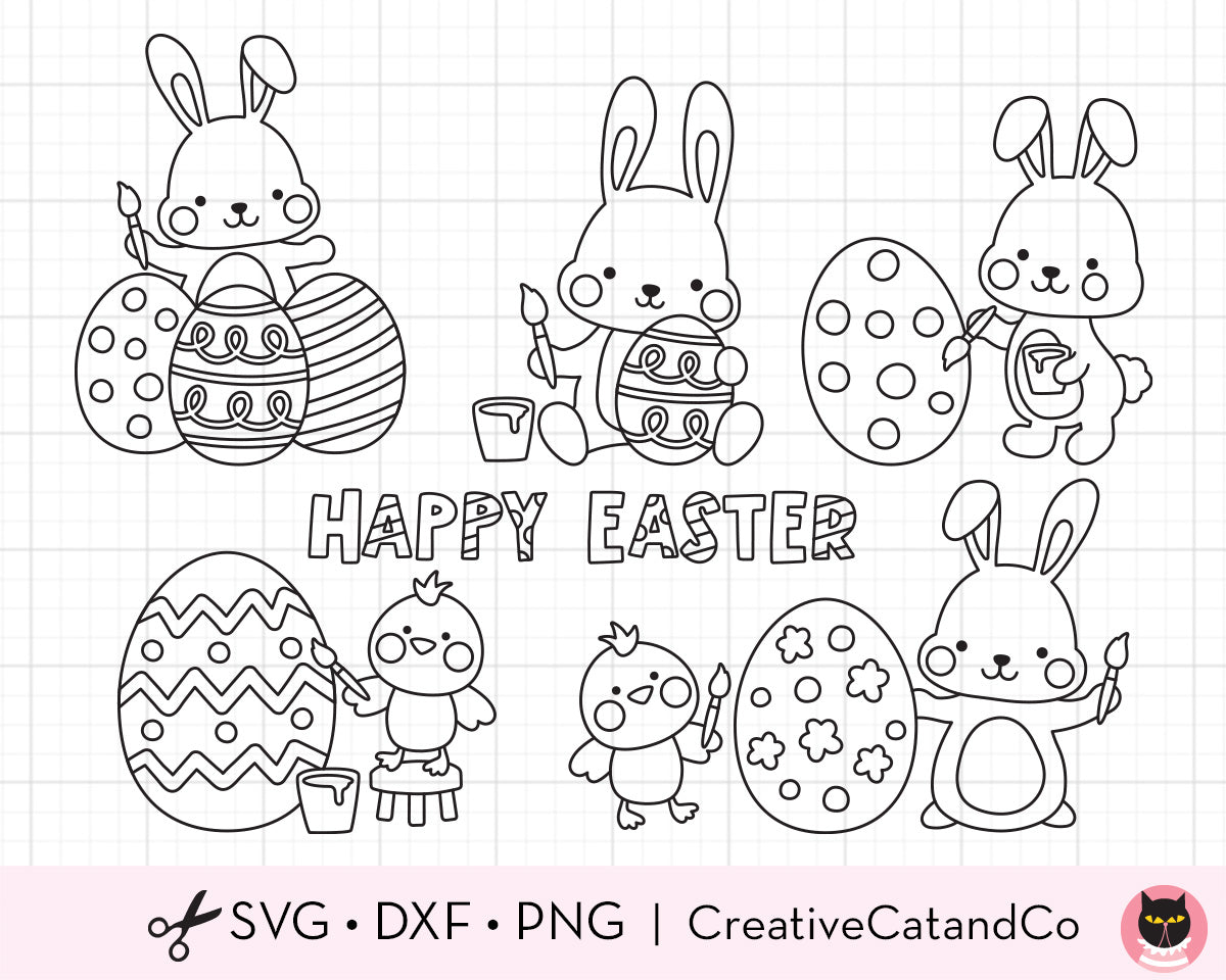 easter bunny and chicks coloring pages