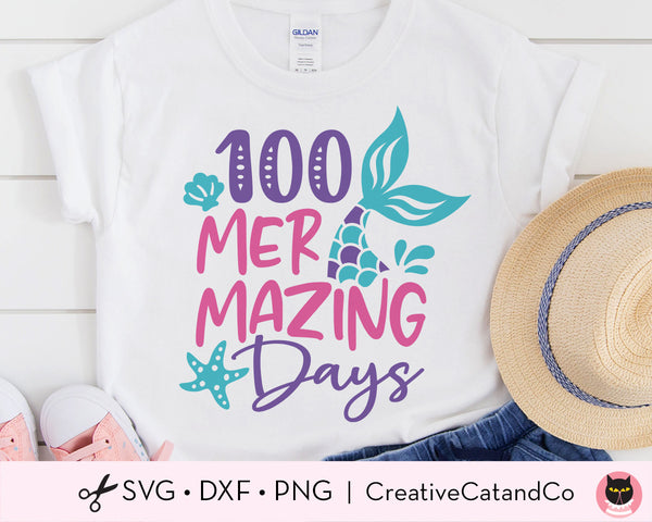 100 Mermazing Days of School Mermaid SVG | CreativeCatandCo
