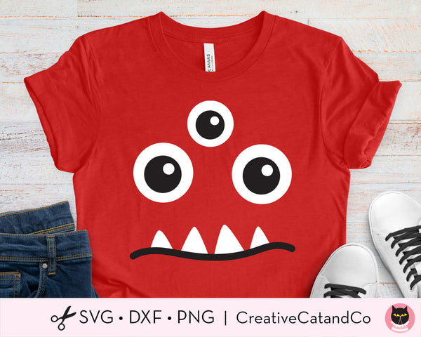 Cute Halloween Little Monster Faces Eyes SVG Files | CreativeCatandCo