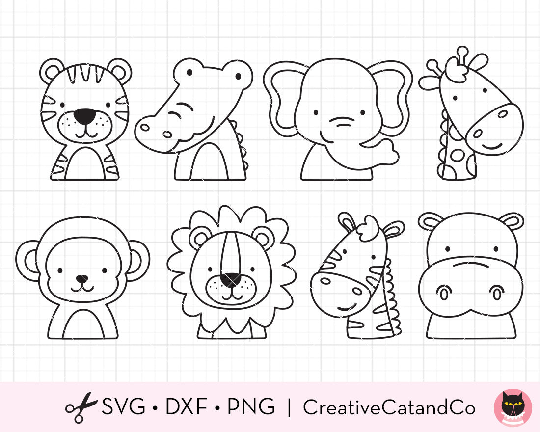 animal heads coloring pages