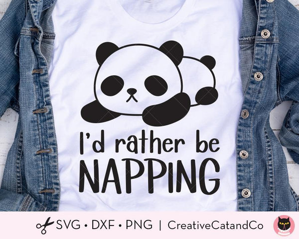 Lazy Napping Panda SVG Cut Files for Cricut | CreativeCatandCo