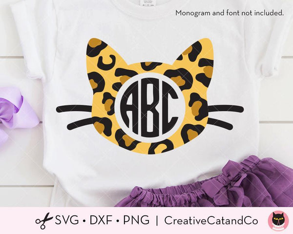 Free Leopard Cat Monogram Frame SVG Cut Files | CreativeCatandCo