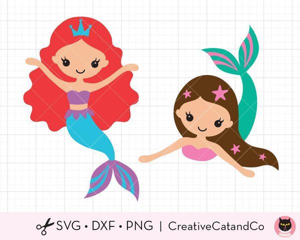 Little Mermaid Princess SVG Cut Files for Cricut | CreativeCatandCo
