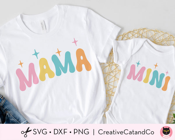 Retro Mama and Mini Matching Mother's Day SVG | CreativeCatandCo