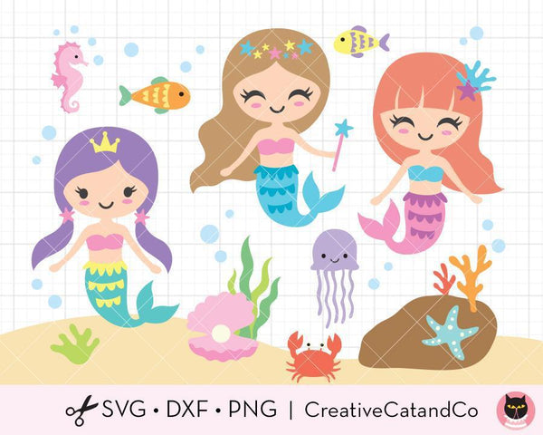 Mermaids and Sea Animals SVG Files | CreativeCatandCo