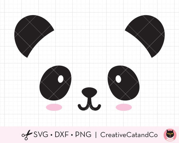 Panda Face SVG Cut Files for Cricut | CreativeCatandCo