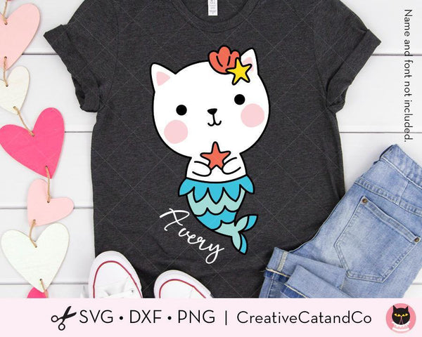 Purrmaid Cat Mermaid SVG Cut Files | CreativeCatandCo