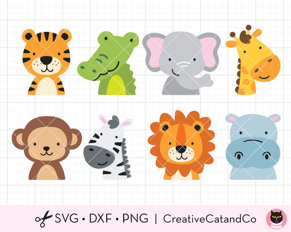 Wild Animal Faces and Heads SVG Cut Files | CreativeCatandCo